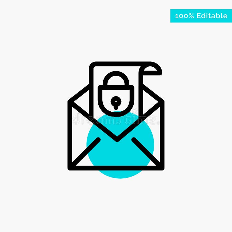 Mail, Email, Message, Security Turquoise Highlight Circle Point Vector ...