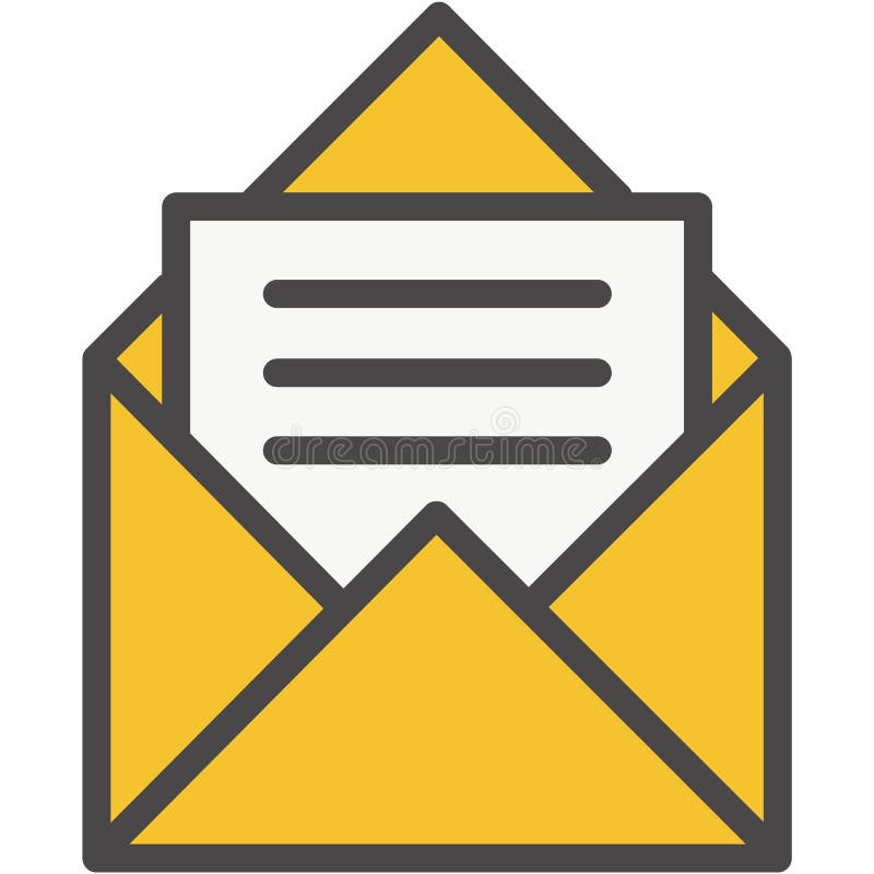 Email Open Envelope Paper Sticker with Shadow. Vector Isolated Label ...