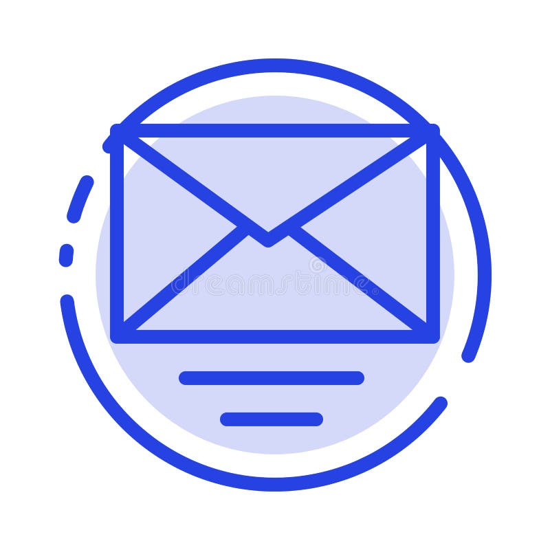 Mail, Email, Text Blue Dotted Line Line Icon Stock Vector ...