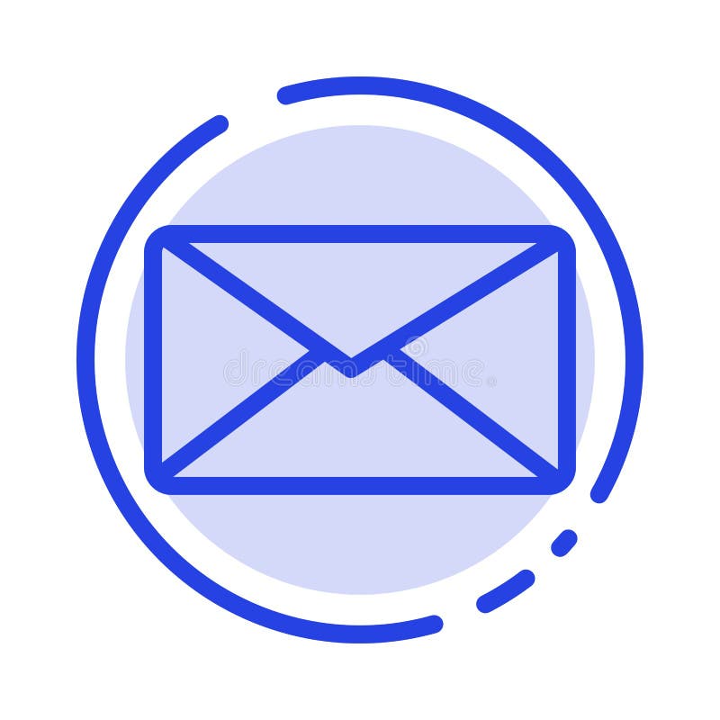 Mail, Email, User, Interface Blue Dotted Line Line Icon Stock Vector ...