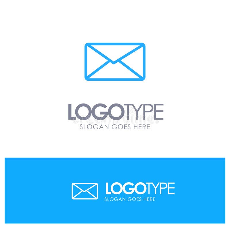 Mail, Email, User, Interface Blue Outline Logo Place for Tagline Stock ...