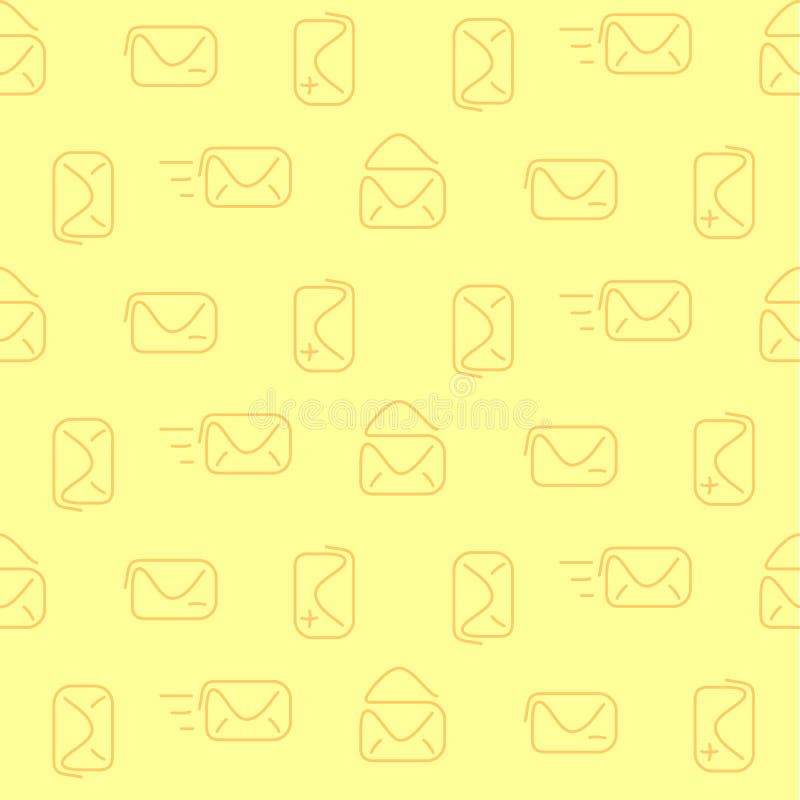 Mail Envelop Yellow Seamless Pattern Stock Vector - Illustration of ...