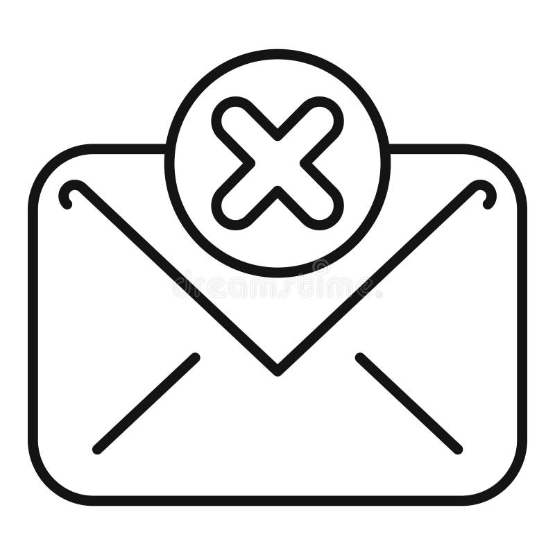 Mail Envelope with Cross Mark Showing Email Cancellation Icon Stock ...
