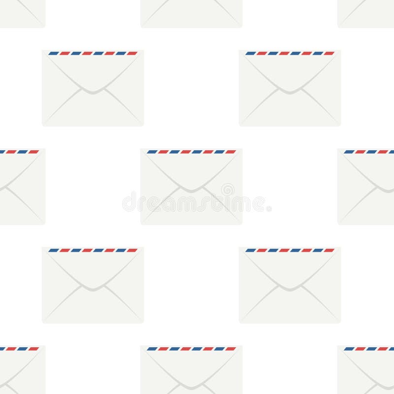 Mail Envelope Flat Icon Seamless Pattern Stock Vector - Illustration of ...