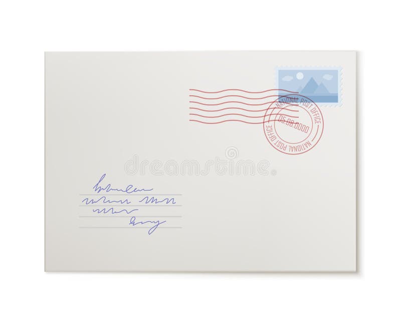 Mail Envelope, Front View, Isolated Stock Vector - Illustration of ...