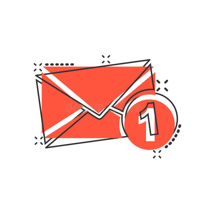 Mail Envelope Icon in Comic Style. Email Message Vector Cartoon ...