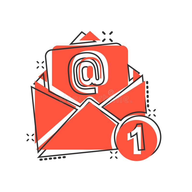 Mail Envelope Icon in Comic Style. Email Message Vector Cartoon ...