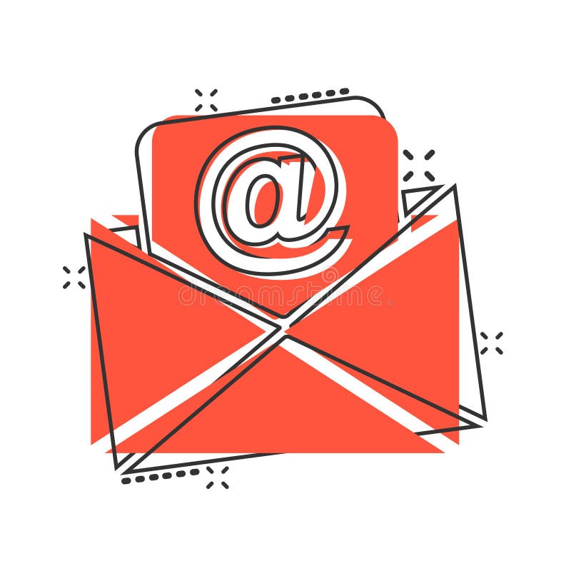 Mail Envelope Icon in Comic Style. Email Message Vector Cartoon ...