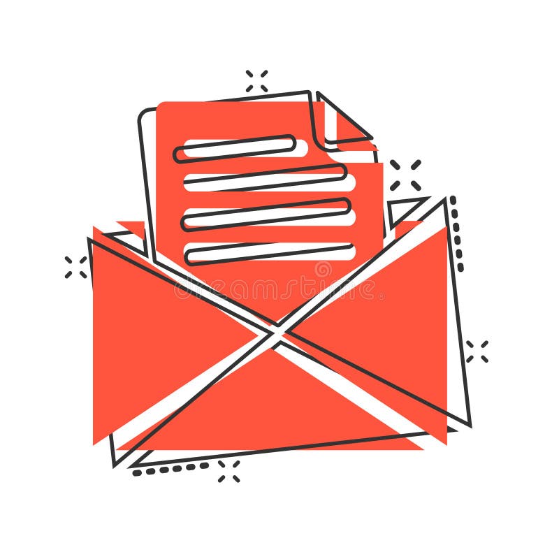 Mail Envelope Icon in Comic Style. Email Message Vector Cartoon ...