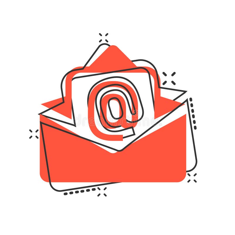 Mail Envelope Icon in Comic Style. Email Message Vector Cartoon ...