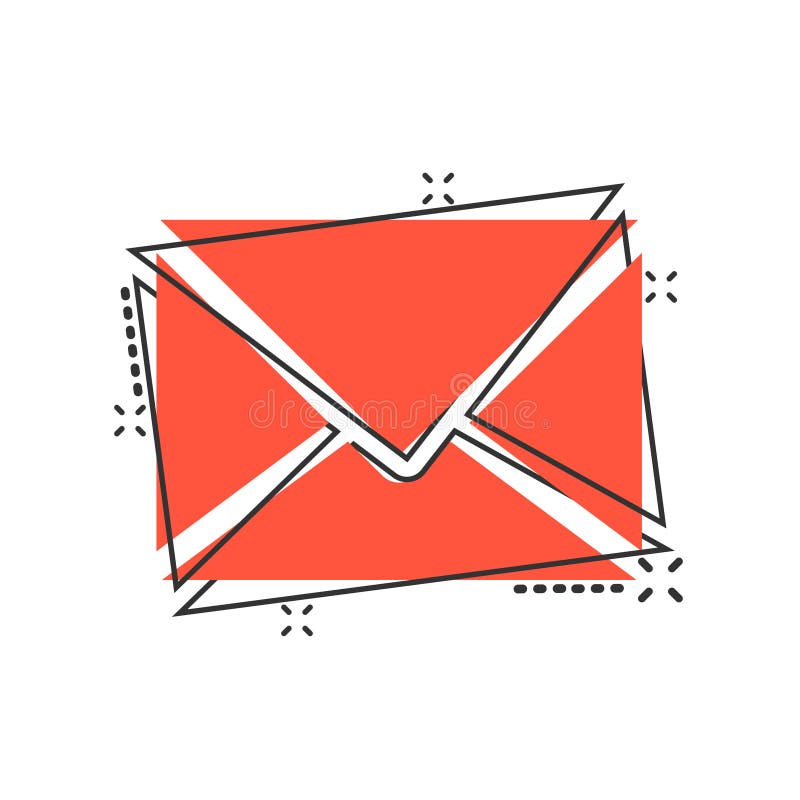 Mail Envelope Icon in Comic Style. Email Message Vector Cartoon ...
