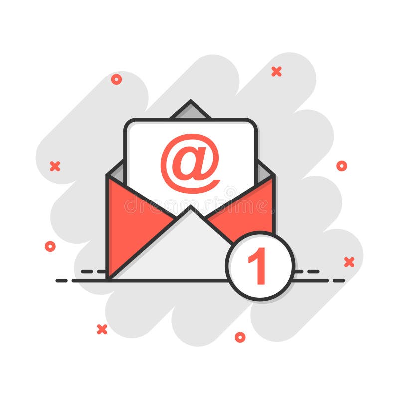 Mail Envelope Icon in Comic Style. Email Message Vector Cartoon ...