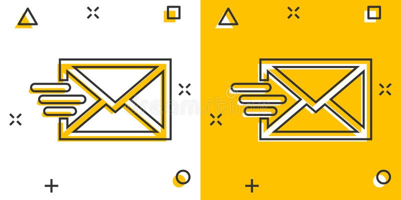 Mail Envelope Icon in Comic Style. Email Message Vector Cartoon ...