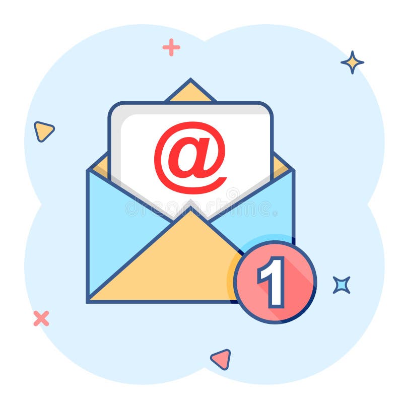 Mail Envelope Icon in Comic Style. Email Message Vector Cartoon ...
