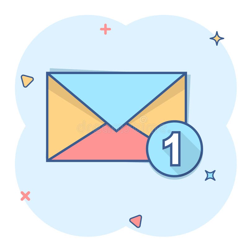 Mail Envelope Icon in Comic Style. Email Message Vector Cartoon ...
