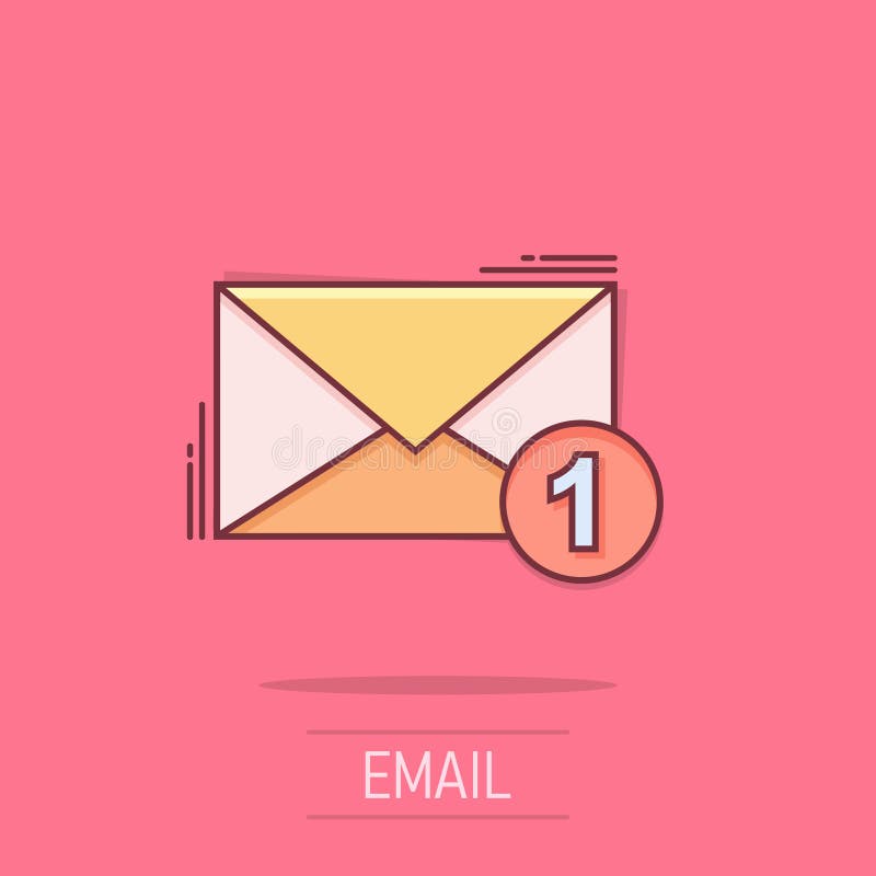 Mail Envelope Icon in Comic Style. Email Message Vector Cartoon ...