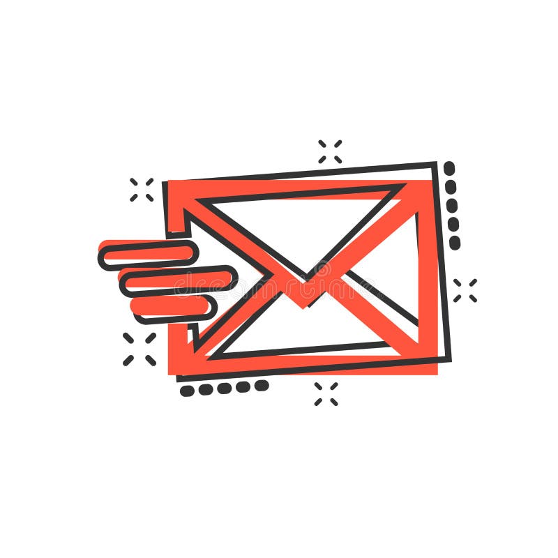 Mail Envelope Icon in Comic Style. Email Message Vector Cartoon ...
