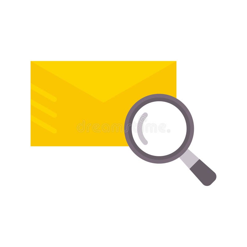 Mail Envelope Icon with Magnifying Glass. Email Notification with ...