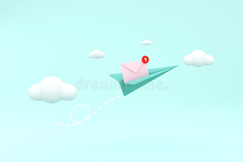 Mail Envelope Icon on Paper Plane Isolated Stock Illustration ...