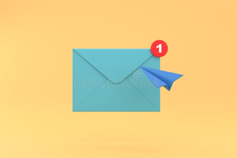 Mail Envelope Icon with Paper Plane Isolated Stock Illustration ...