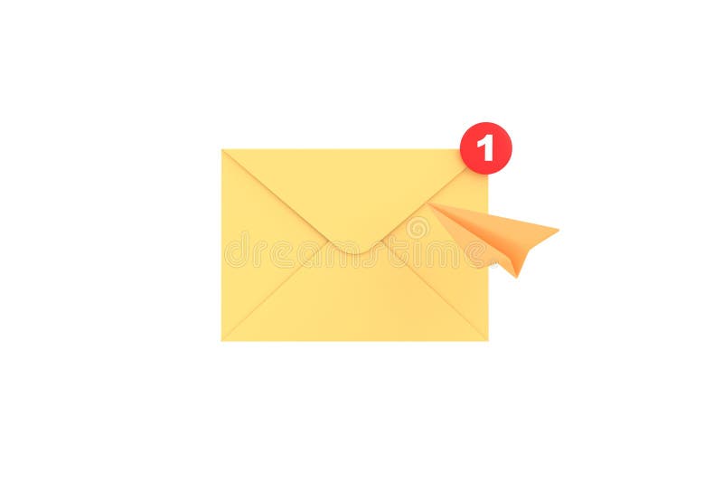 Mail Envelope Icon with Paper Plane Isolated Stock Illustration ...