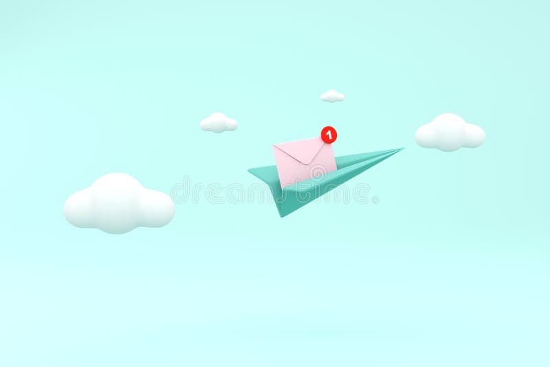 Mail Envelope Icon on Paper Plane Isolated Stock Illustration ...