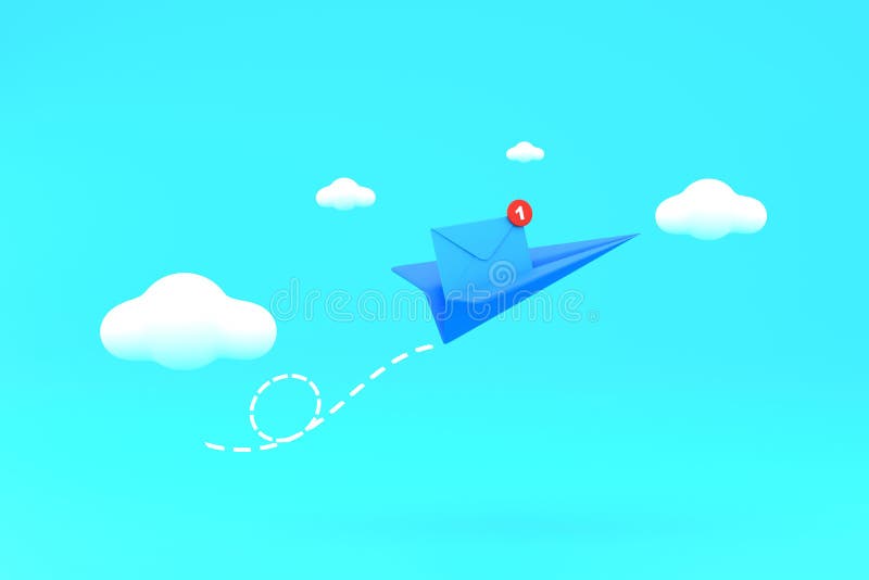 Mail Envelope Icon on Paper Plane Isolated Stock Illustration ...