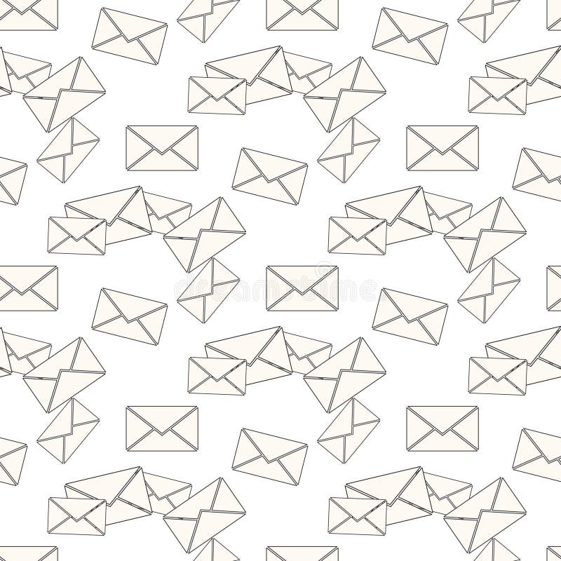 Mail Envelope Icon Seamless Pattern Background. Email Message Vector ...