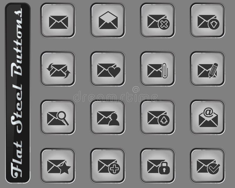 Mail and envelope icon set stock vector. Illustration of envelope ...