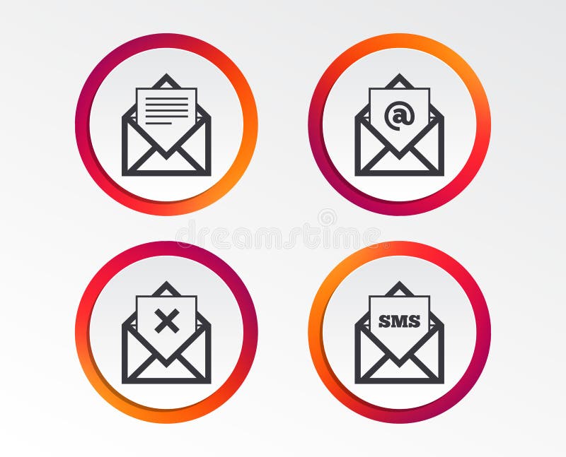 Mail Envelope Icons. Message Document Symbols Stock Vector ...