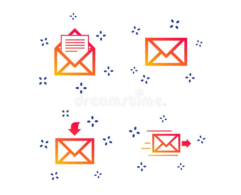 Mail Envelope Icons. Message Document Symbols. Vector Stock Vector ...