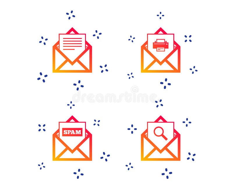 Mail Envelope Icons. Message Document Symbols. Vector Stock Vector ...