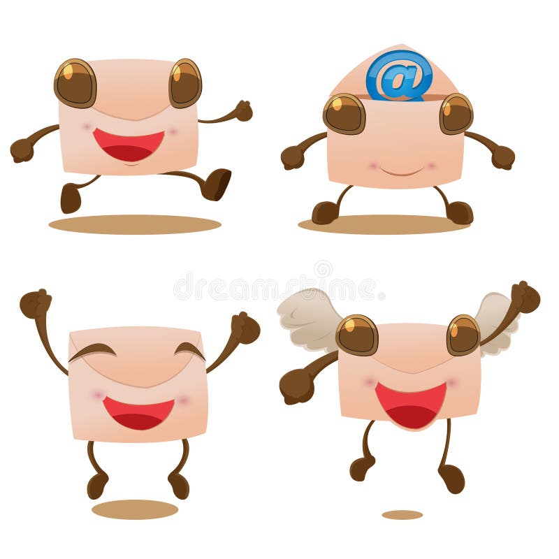 Mail Envelope Letter Cartoon Mascot Vector Stock Vector - Illustration ...