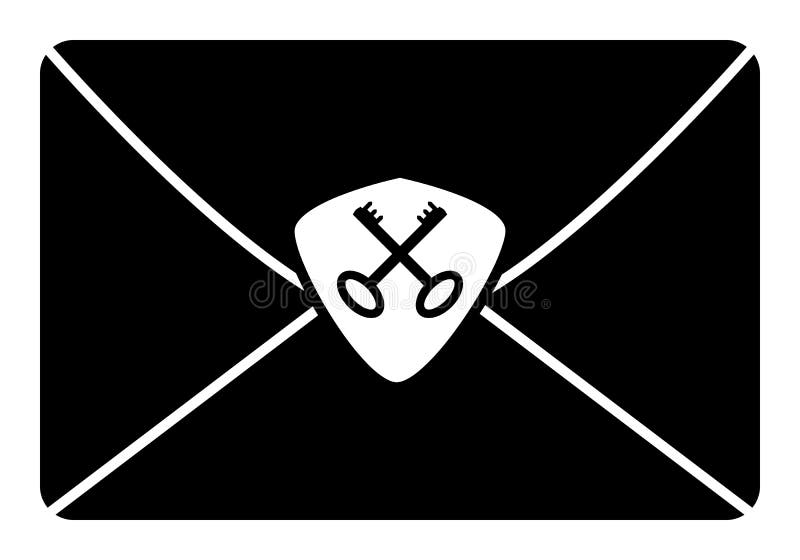 Mail Envelope Logo with Shield and Key Icon Stock Illustration ...