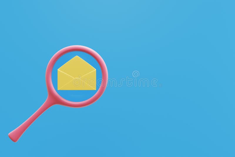 Mail Envelope in a Magnifying Glass Stock Illustration - Illustration ...
