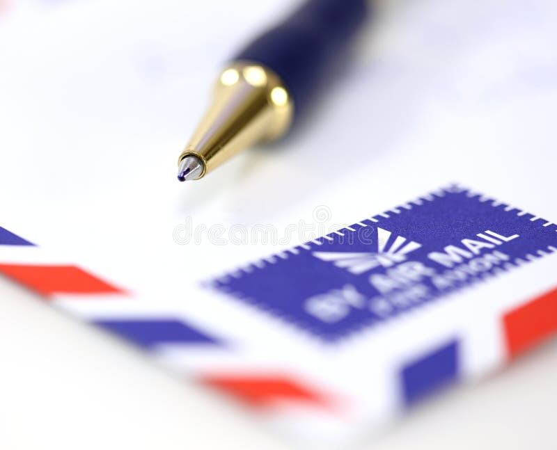 Mail envelope with pen stock photo. Image of envelope - 33192384