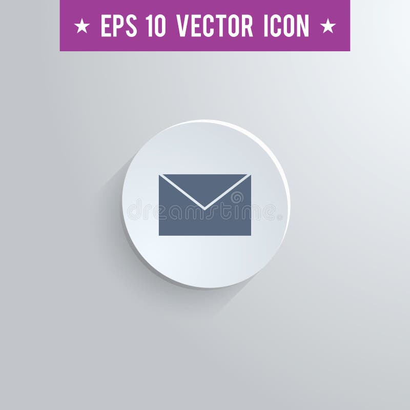 Mail Envelope Symbol Icon on Gray Background Stock Vector ...