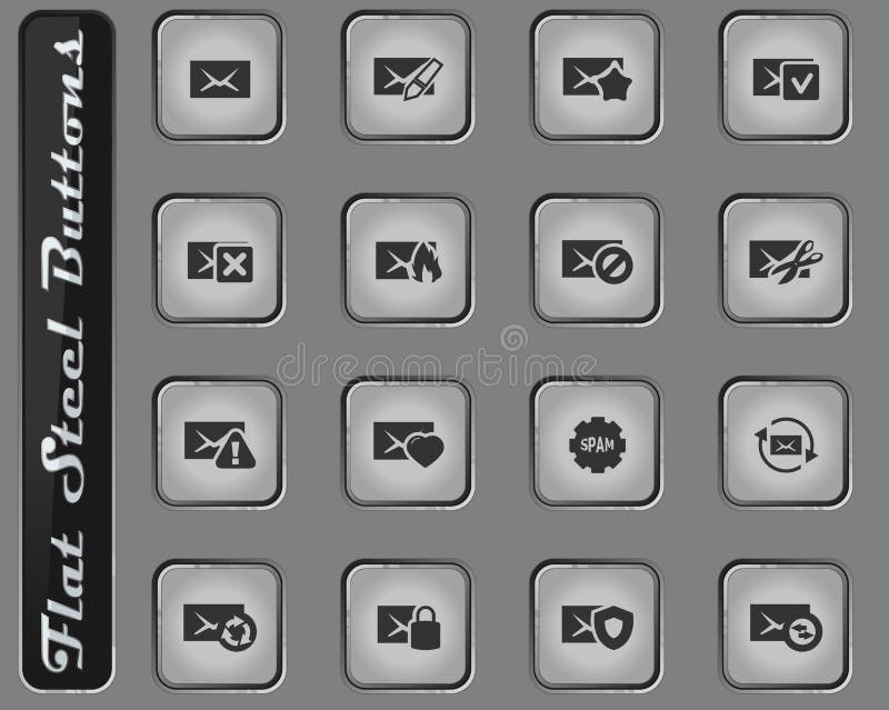 Mail and Envelope Icons Set Stock Vector - Illustration of symbol ...