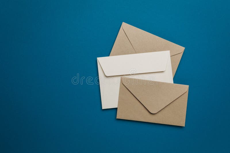 Mail Envelopes Blue Background Paper Letter Newsletter Concept Stock ...