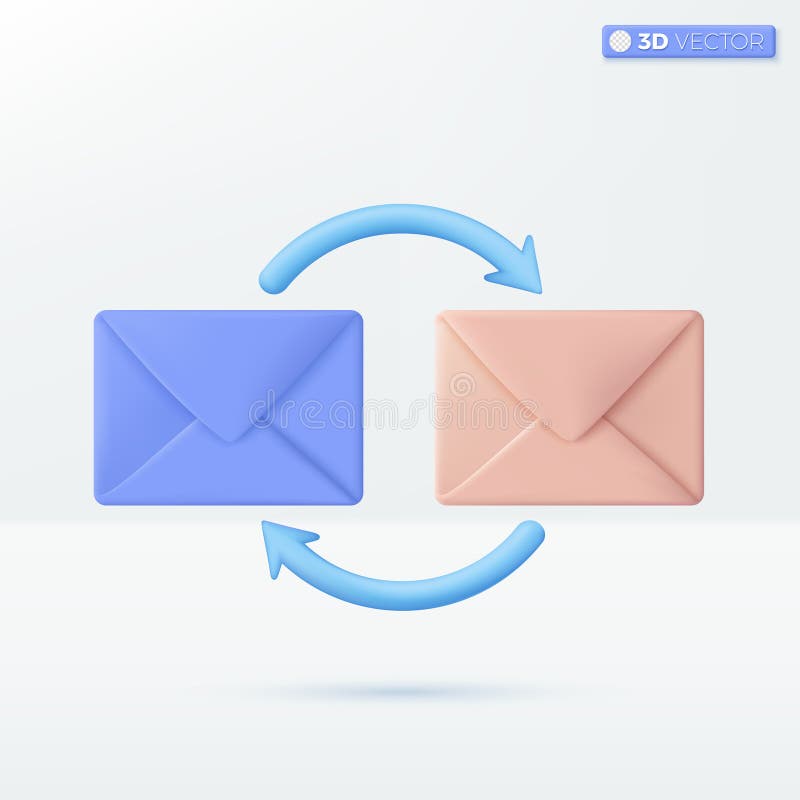 Mail Envelopes with Circle Arrow Icon Symbol. Mail Circulation System ...