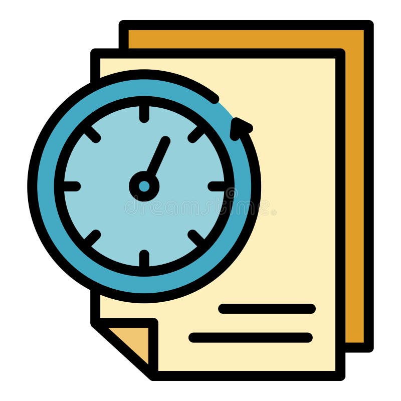 Mail Fast Time Report Icon Color Outline Vector Stock Vector ...