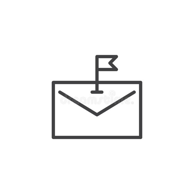 Mail flag vector icon stock vector. Illustration of flag - 124153096
