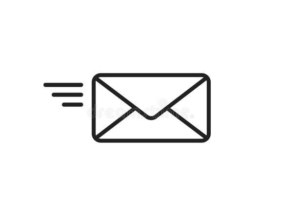 Mail Flying Icon. Sending Mail Sign Stock Illustration - Illustration ...