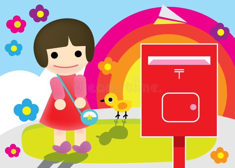 Mail girl stock vector. Illustration of paper, message - 31833122