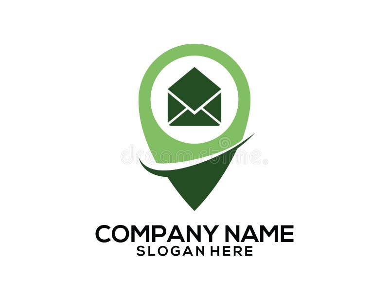 Mail Gps Location Pointer Vector Icon Logo Design Stock Illustration ...