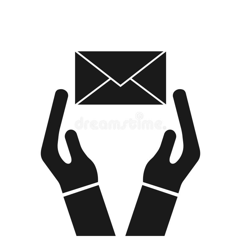 Mail in hand vector Icon stock illustration. Illustration of mail ...