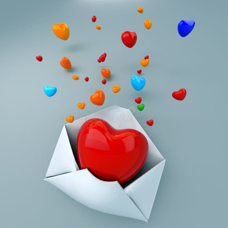 Mail of heart stock illustration. Illustration of lights - 22894709