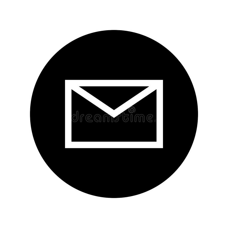 Mail Icon in a Black Circle. Vector. Stock Vector - Illustration of ...