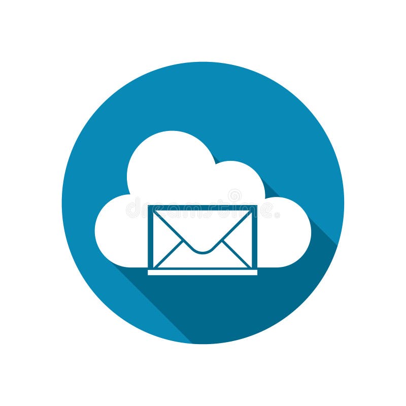 Mail Icon on Cloud. Isolated on White Background Stock Vector ...