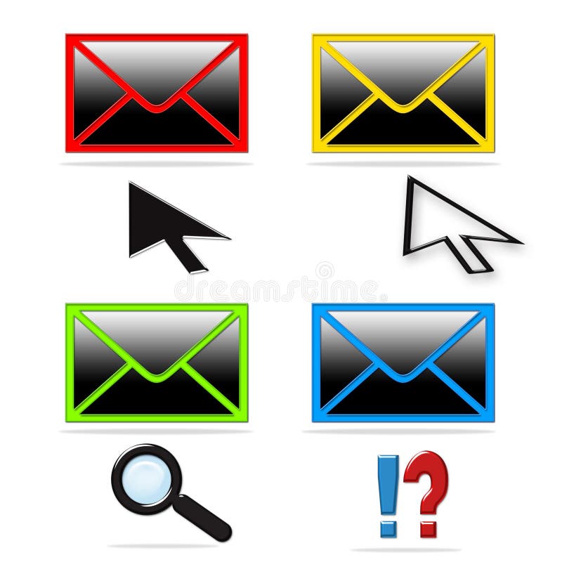 3d red mail icon stock illustration. Illustration of conceptual - 9917754